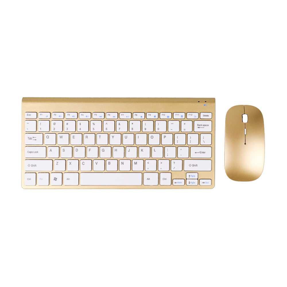 Jual Kimsnot Wireless Keyboard Mouse Combo 2.4G - JP106 - Golden ...
