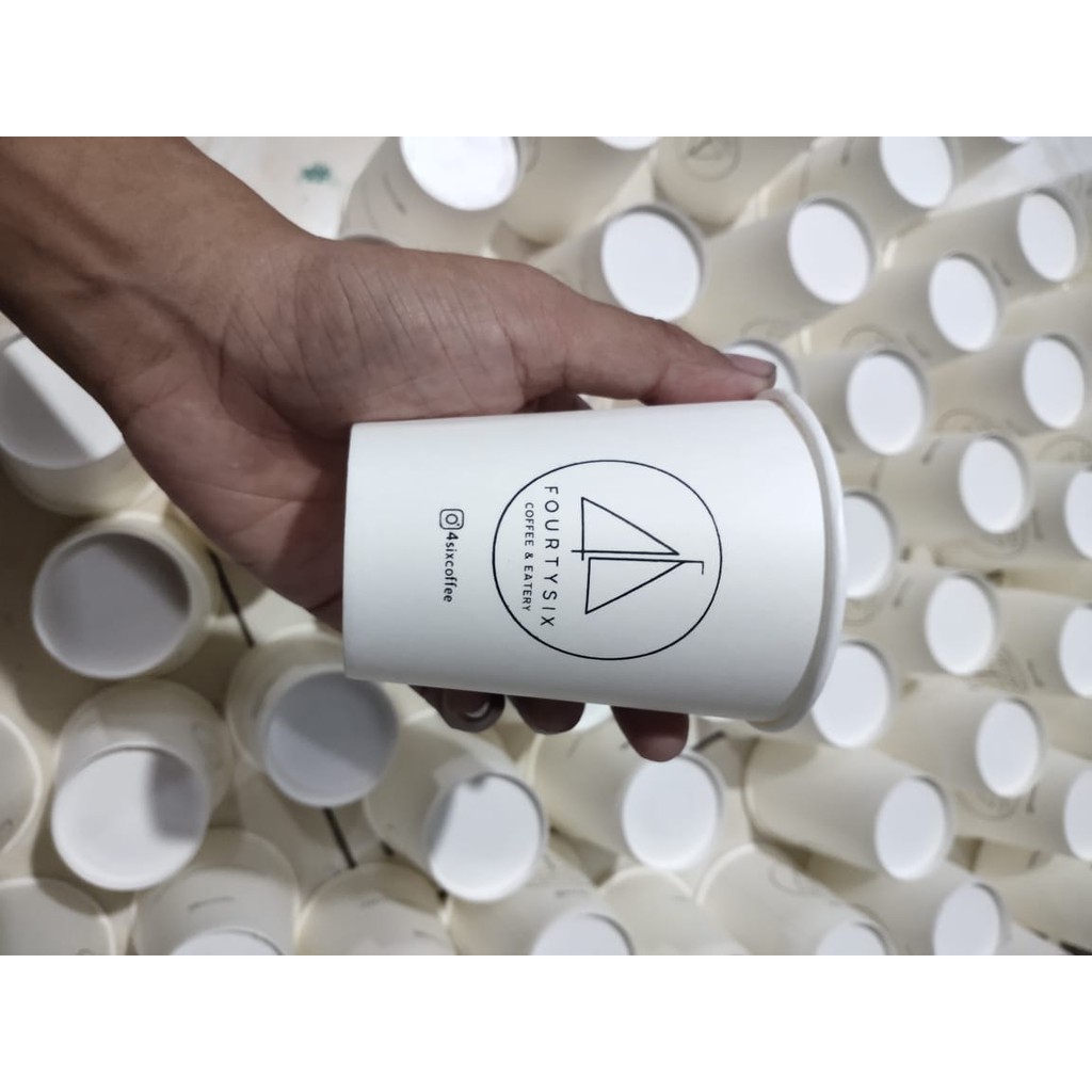Jual Paper Cup + sablon costum logo Untuk Coffee Panas | Shopee Indonesia