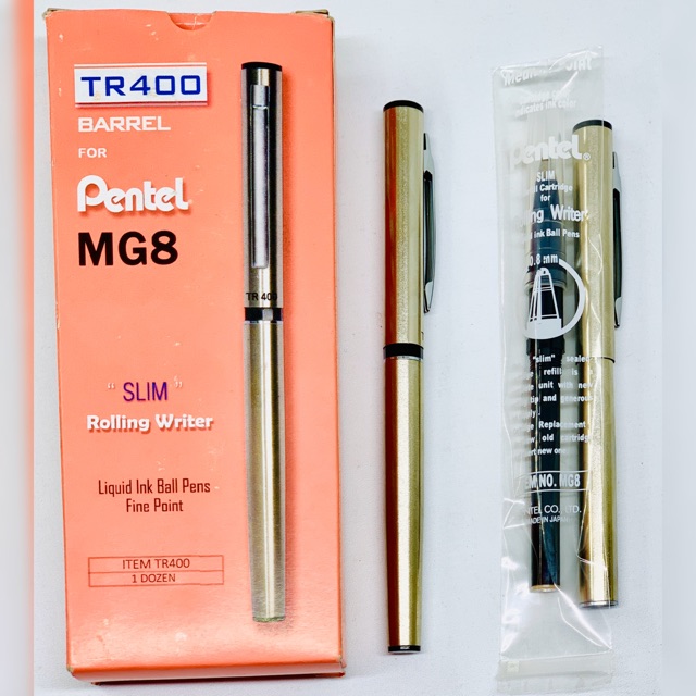 Jual Bolpen / Pulpen Pentel Rolling Pen TR 400 MG8 (pcs) Include Refill ...