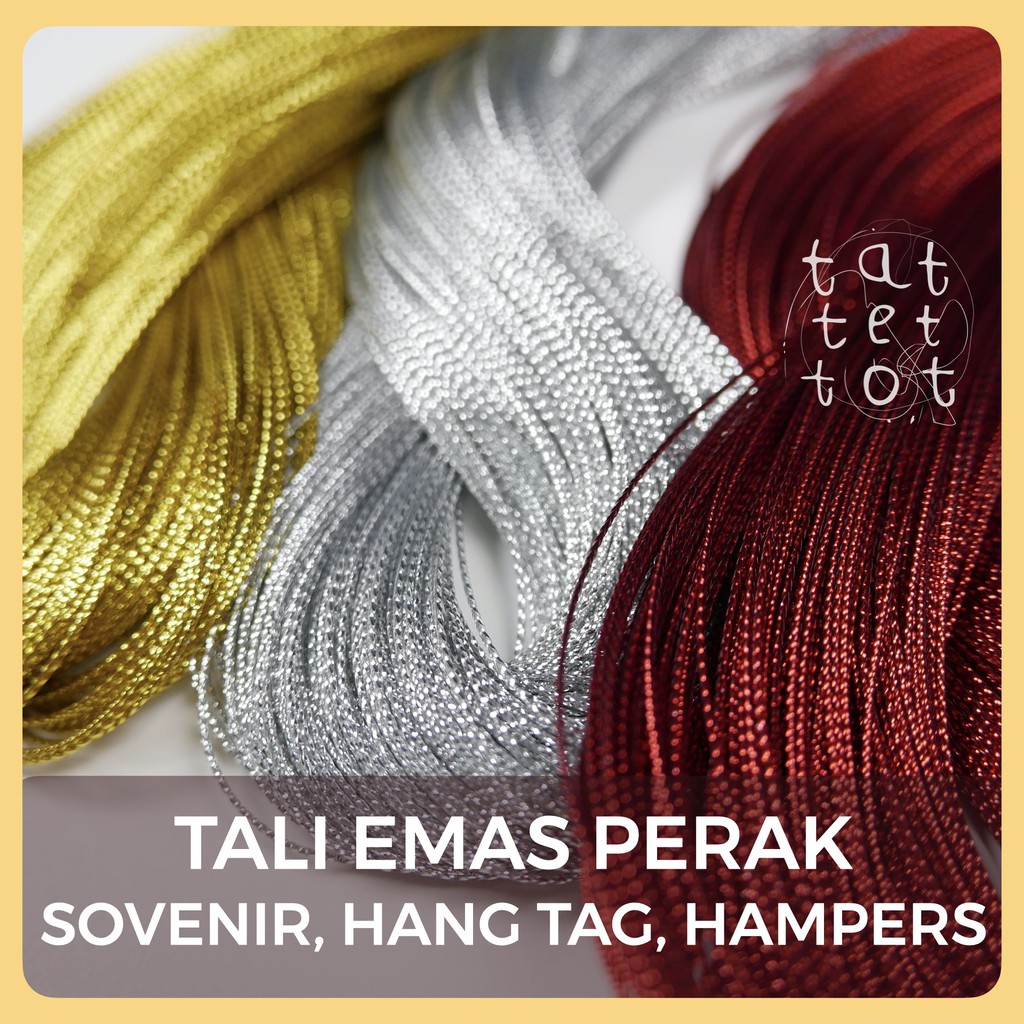 Jual TALI TIPIS EMAS SILVER MERAH HANG TAG AKSESORIS SOVENIR HAMPERS ...
