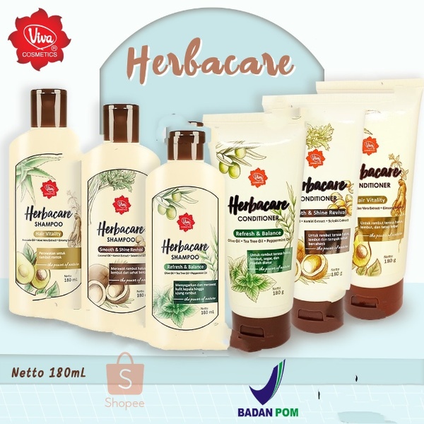 Jual VIVA Herbacare Shampoo Conditioner-Perawatan Rambut Rontok ...