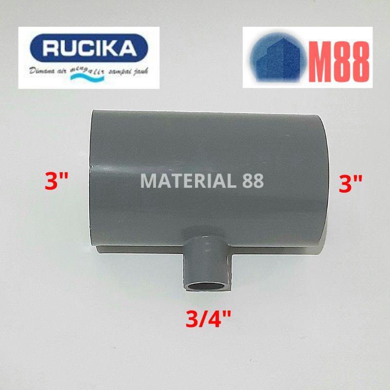 Jual Vlok Tee 3x3/4 RUCIKA AW Reducer PVC 3×3/4 3 × x 3/4 0.75 0,75 Pipa | Shopee Indonesia