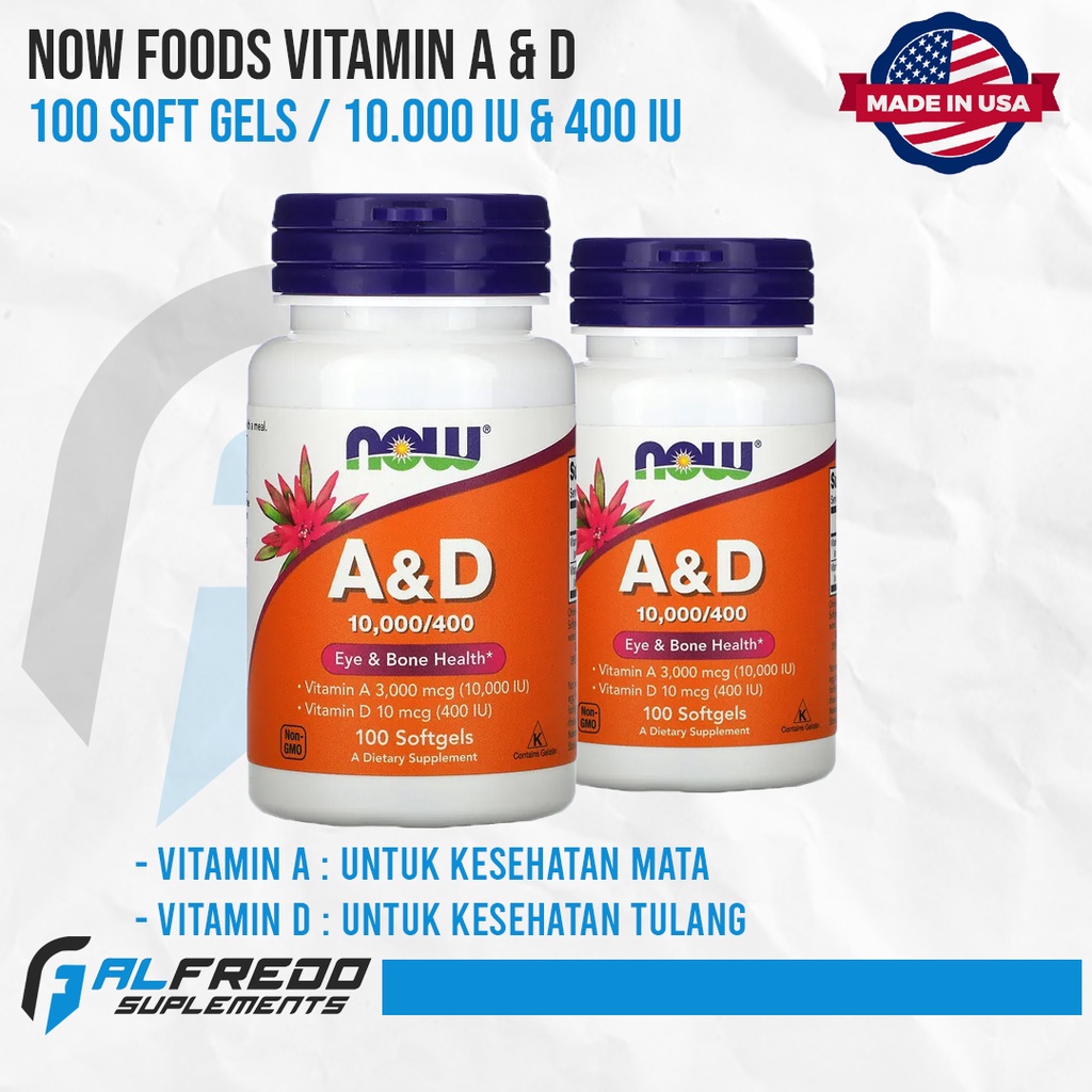 Jual Now Vitamin A & D 100 Soft Gels Original Vitamin Untuk Kesehatan ...