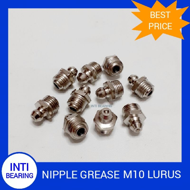 Jual NIPPLE GREASE M10 LURUS BENGKOK M10 x 1 45 90 NAPLE STEEL 10 mm ...