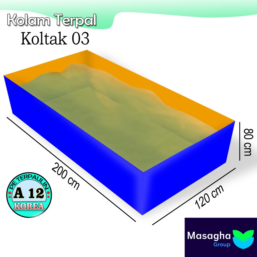 Jual Kolam Terpal Kotak Dimensi 200 cm x 120 cm x 80 cm | Shopee Indonesia
