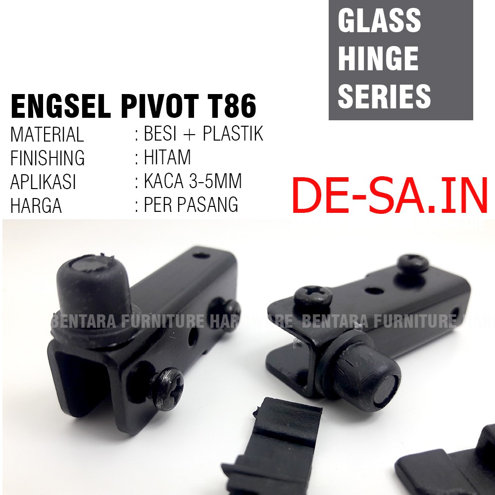 Jual 2 x HUBEN T86 ENGSEL JEPIT KACA BESI CHROME - Pivot Hinge Glass ...