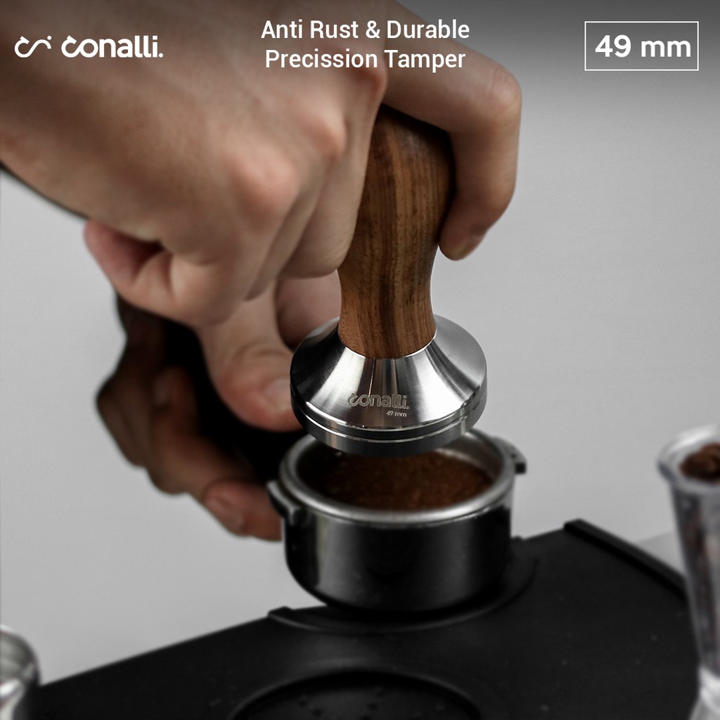 Jual Tamper Coffee 49mm Rok Presso Temper Kayu Barista Penekan kopi 49 ...