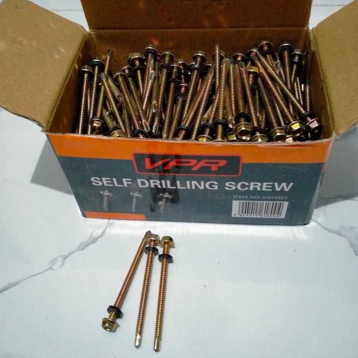 Jual baut roofing 12 x 70 baut rofing 7cm 1box atap baja ringan alderon ...