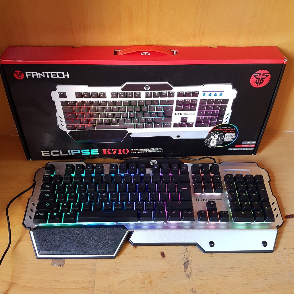 Jual Fantech K710 Eclipse Semi Mechanical RGB Gaming Keyboard | Shopee ...