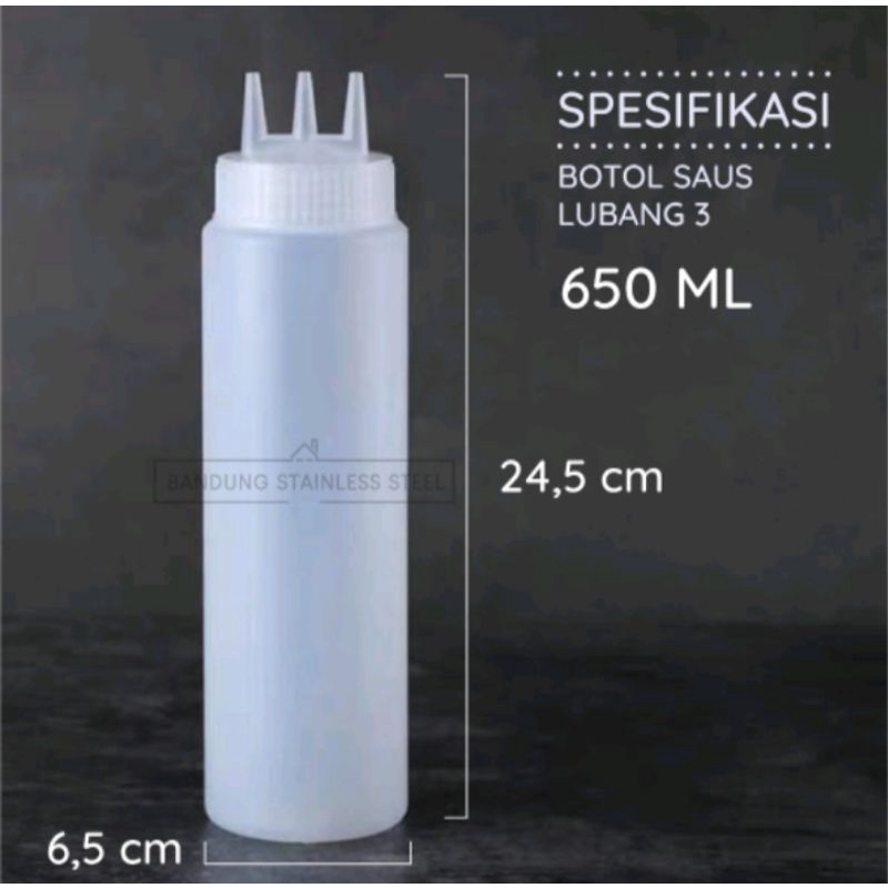 Jual Botol Saos 3 lubang Dengan garis Dispenser Saus Plastik Mayonaise ...