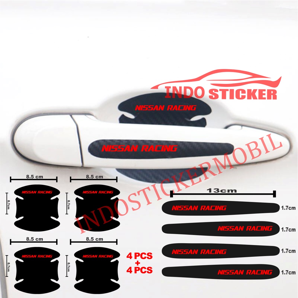 Jual Sticker karbon handle mobil nissan stiker pelindung gagang pintu ...