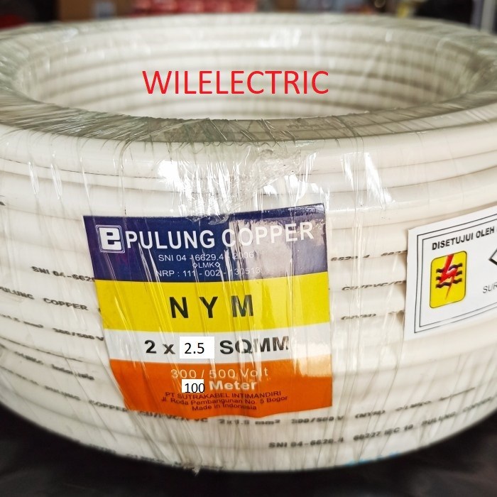 Jual Pulung Kabel listrik kawat putih NYM 2 x 2.5 / 2x2.5 mm 100 m roll | Shopee Indonesia