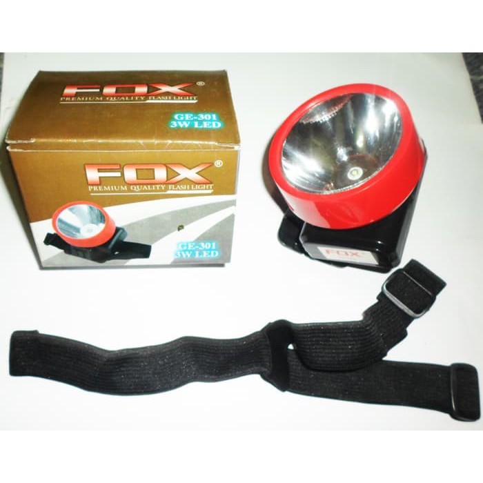Jual Senter Kepala Fox Batere GE 301 3 Watt | Shopee Indonesia