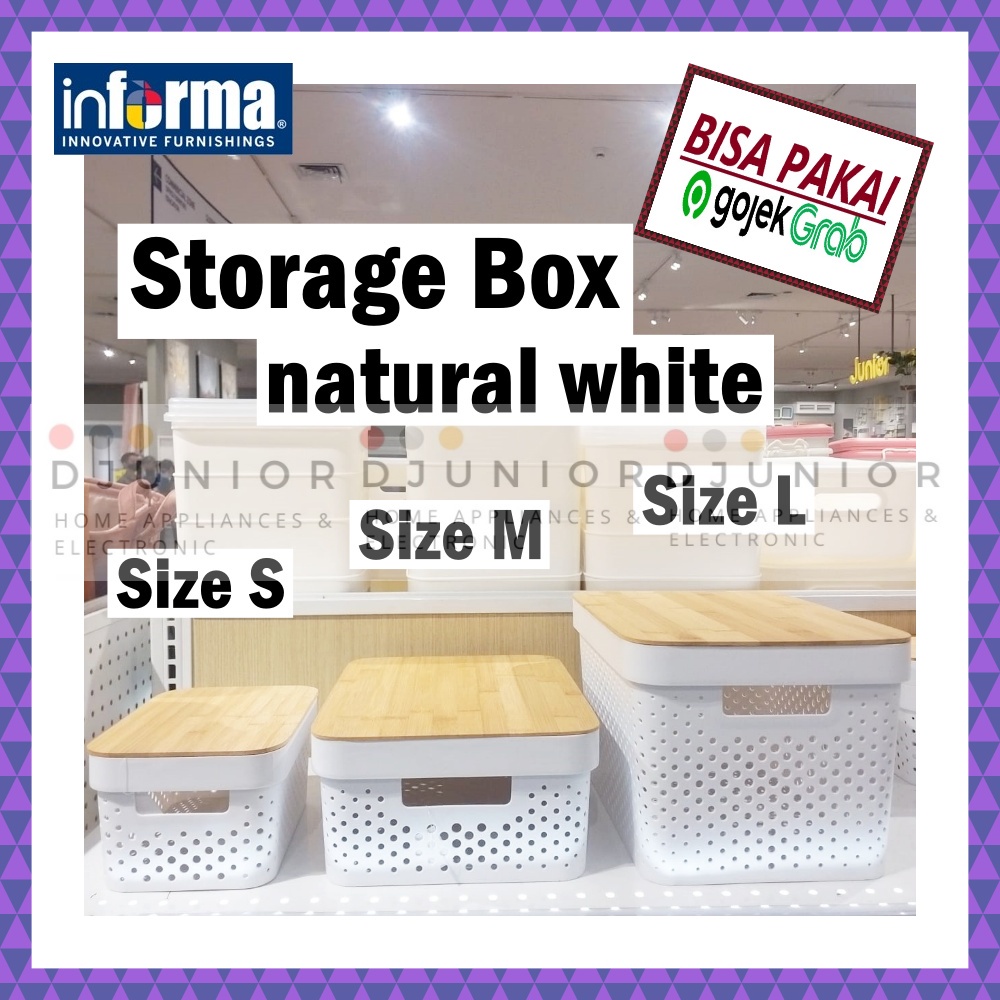 Jual INFORMA - STORAGE BOX NATURAL WAFFLE WHITE / KOTAK PENYIMPANAN ...