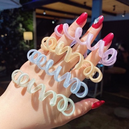 Jual IKAT RAMBUT SPIRAL KOREA - JUMBO TEBAL METALIK | Model Kabel ...