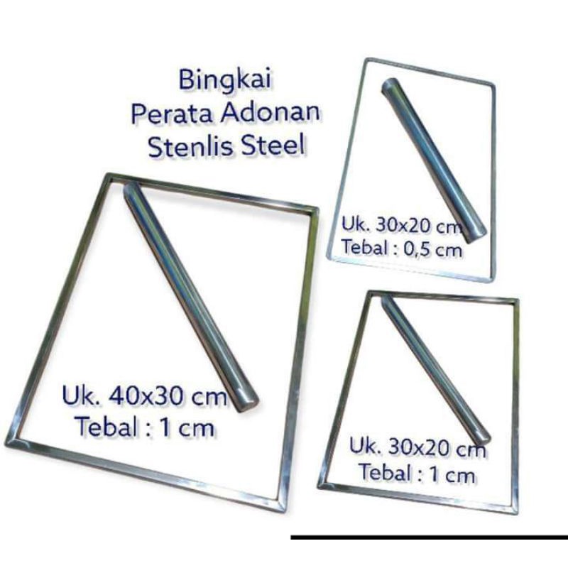 Jual bingkai perata adonan kue dan Rolpin perata besi stainless ...