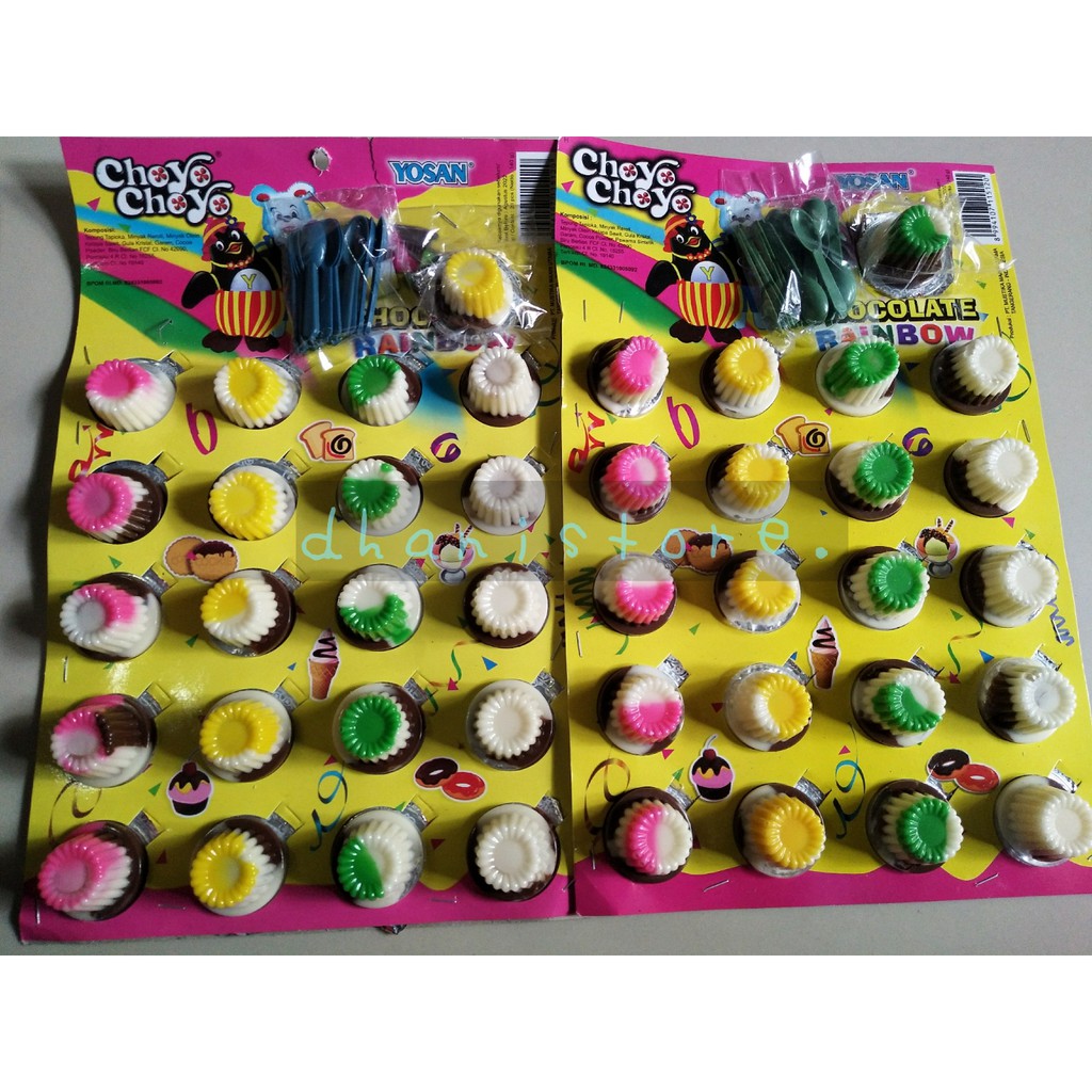 Jual Choyo Choyo Cup (4pcs) YOSAN Cokelat jadul rainbow (ECER) | Shopee ...