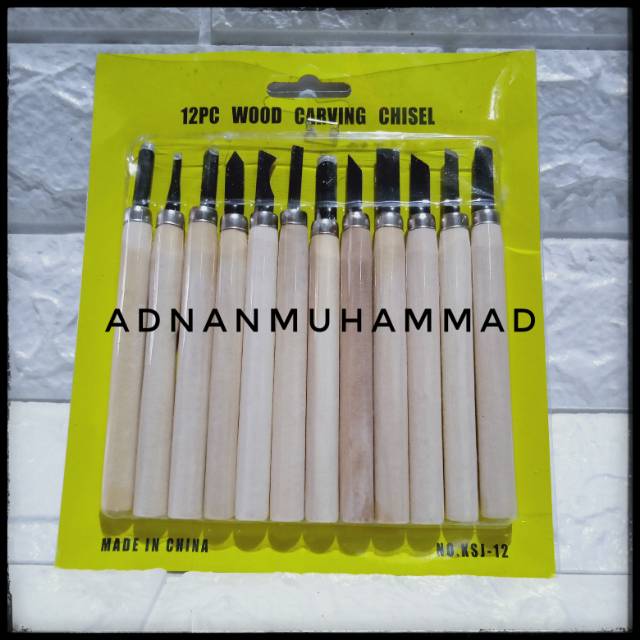 Jual ALAT PISAU UKIR KAYU MANUAL 12 WOOD CARVING CHISEL PAHAT UKIR KAYU ...