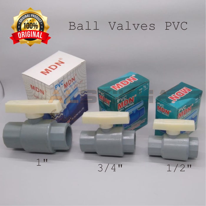 Jual Ball valve stop kran air pvc ukuran 1/2 - 3/4 - 1 Inch | Shopee Indonesia