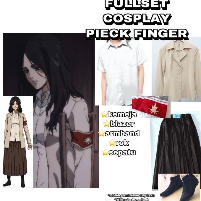 Jual Fullset Pieck finger cosplay costume attack on titan snk season4 ...
