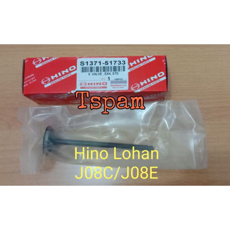 Jual valve ex exhaust klep api jo5e jo8e jo8c hino lohan kobelco sk200 ...