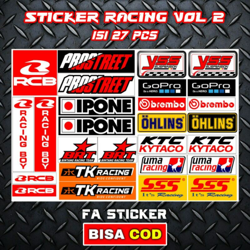 Jual Stiker Racing Pack Sticker Racing Stiker Sponsor Stiker Helm ...