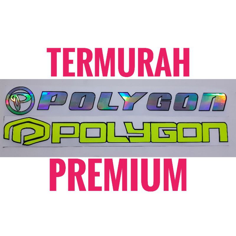 Jual Stiker frame sepeda poliygon hologram dan kuning stabilo cutting ...