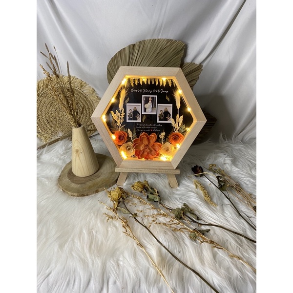 Jual KADO FRAME HEXAGONAL 3D FOTO POLAROID+LAMPUHADIAH KADO UNIK UNTUK BESTIE | KADO COWOK ...