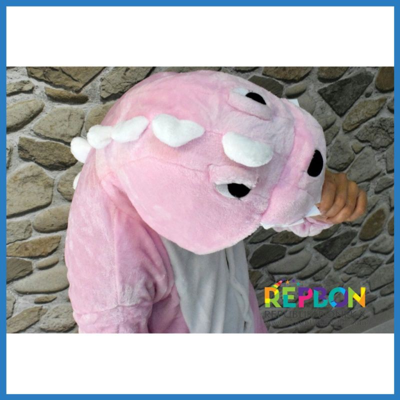 Jual BAJU KARTUN BESAR UU KOSTUM DINO DINOSAURUS GODZILLA PINK | Shopee ...