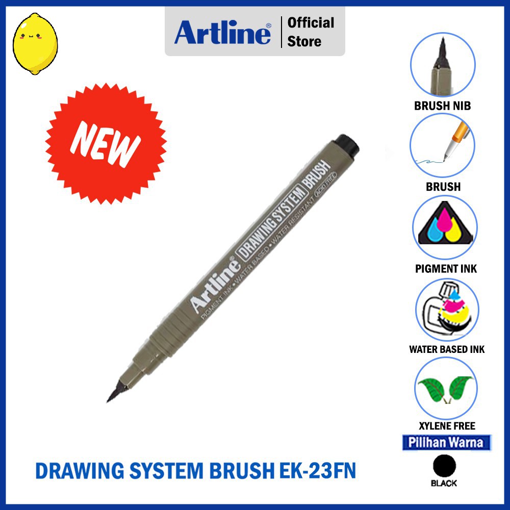 Jual Artline Drawing Brush Pen / Pulpen Kuas Menggambar | Shopee Indonesia