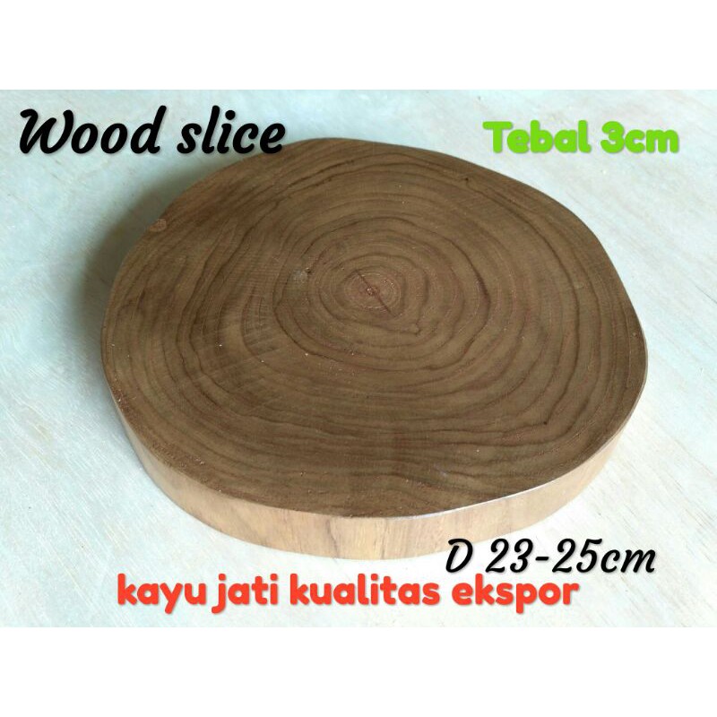 Jual Wood slice kayu jati tebal 3cm | Shopee Indonesia