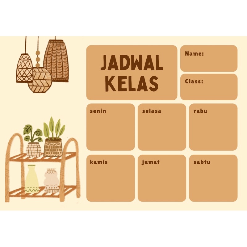Jual STICKER JADWAL PELAJARAN, JADWAL PIKET, JADWAL KELAS, SCHEDULE ...
