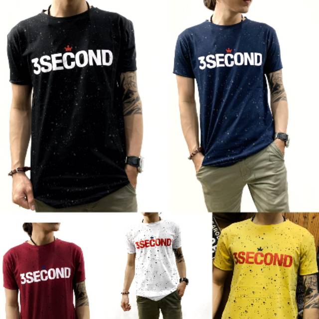 Jual Kaos pria distro three second spot bintik kaos distro varian 5 ...