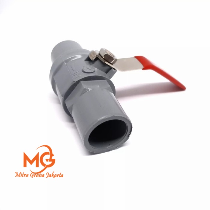 Jual Ballvalep Ball Valve PVC 1/2 inch Gagang Stainless Stop Kran Paralon MGJ | Shopee Indonesia