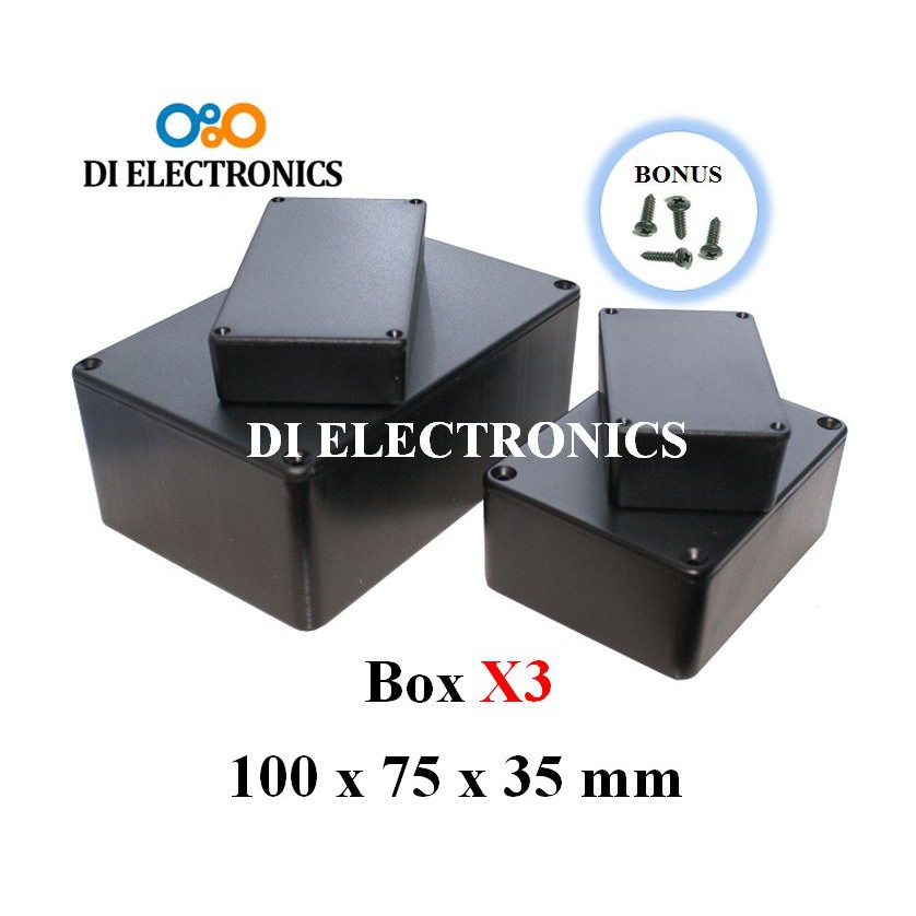 Jual PROJECT BOX X3 ENCLOSURE CASE KOTAK ELEKTRONIK PLASTIK HITAM ...