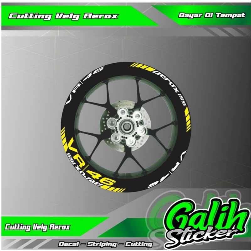 Jual Sticker Velg Aerox VR 46 - Lis Velg Aerox 155 - Cutting Sticker ...