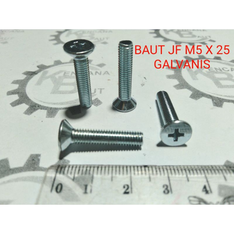 Jual BAUT JF M5 X 25 GALVANIS KUNCI OBENG PLUS PANJANG 2,5 CM | Shopee Indonesia