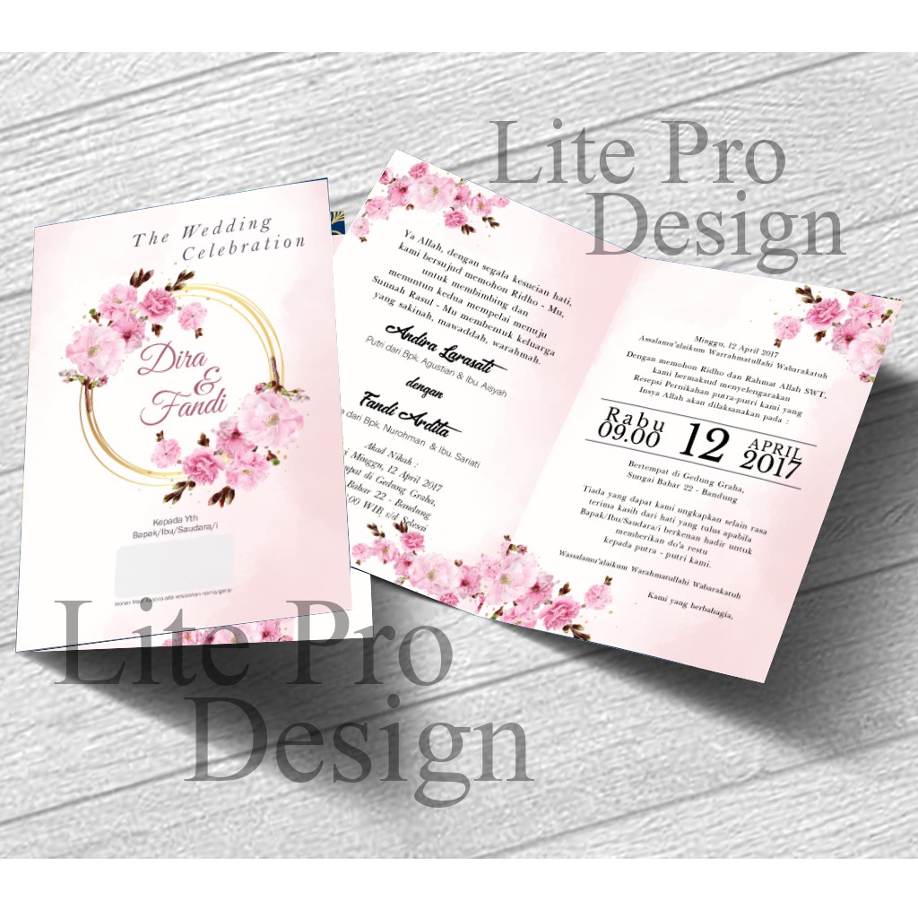 Jual UNDANGAN PERNIKAHAN PINK FLOWER | Shopee Indonesia