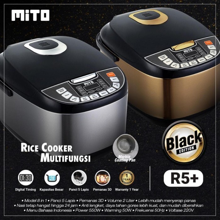 Jual MITO Digital Rice Cooker 2 Liter Magic Com - MITOCHIBA R5 + BLACK ...