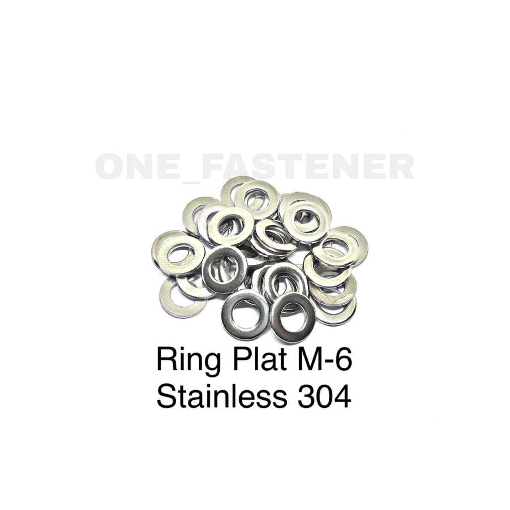 Jual 100 pcs Ring Plat M6 Stainless Steel 304 6mm 6mili Anti Karat food grade baut 10 | Shopee ...