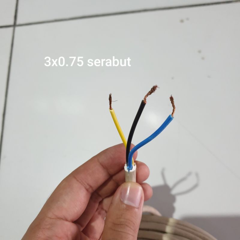 Jual Kabel NYMHY 3x0.75 mm PER METER I Kabel Listrik Serabut Isi 3 ...