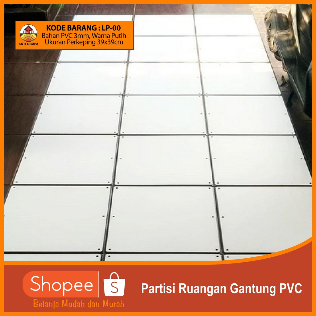 Jual LP-00 Dekorasi Partisi Ruangan Minimalis PVC Putih 3mm Polos Tanpa ...