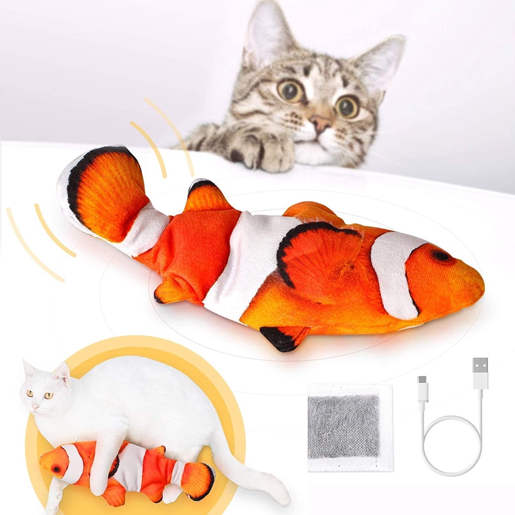 Jual Produk PreOrder Electric Floppy Fish Cat Toys Interactive Catnip ...