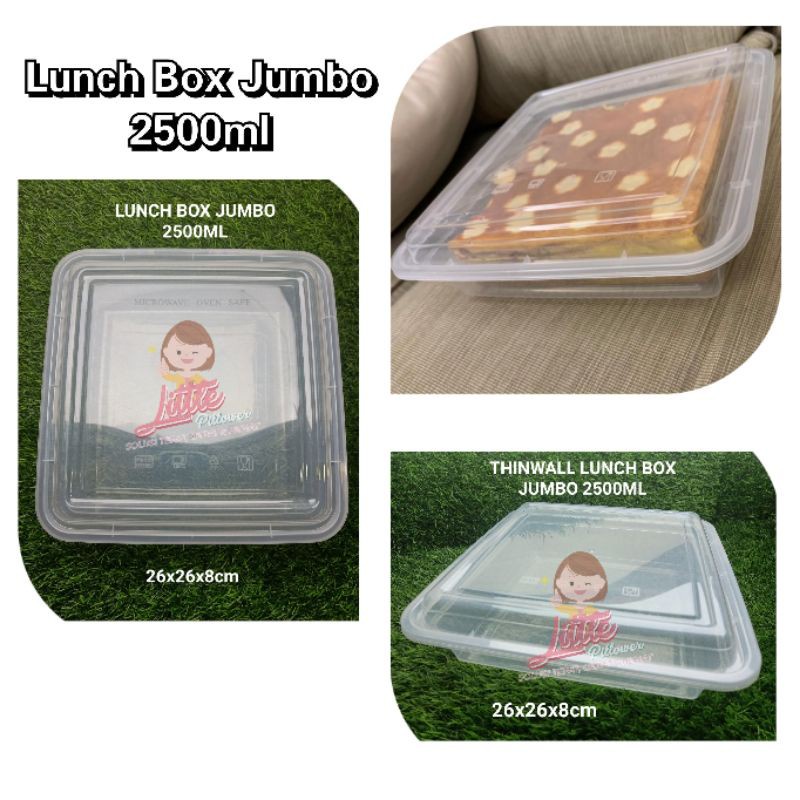 Jual LPD(ISI 25PCS) LUNCH BOX JUMBO 2500ML - THINWALL JUMBO 2500ML ...