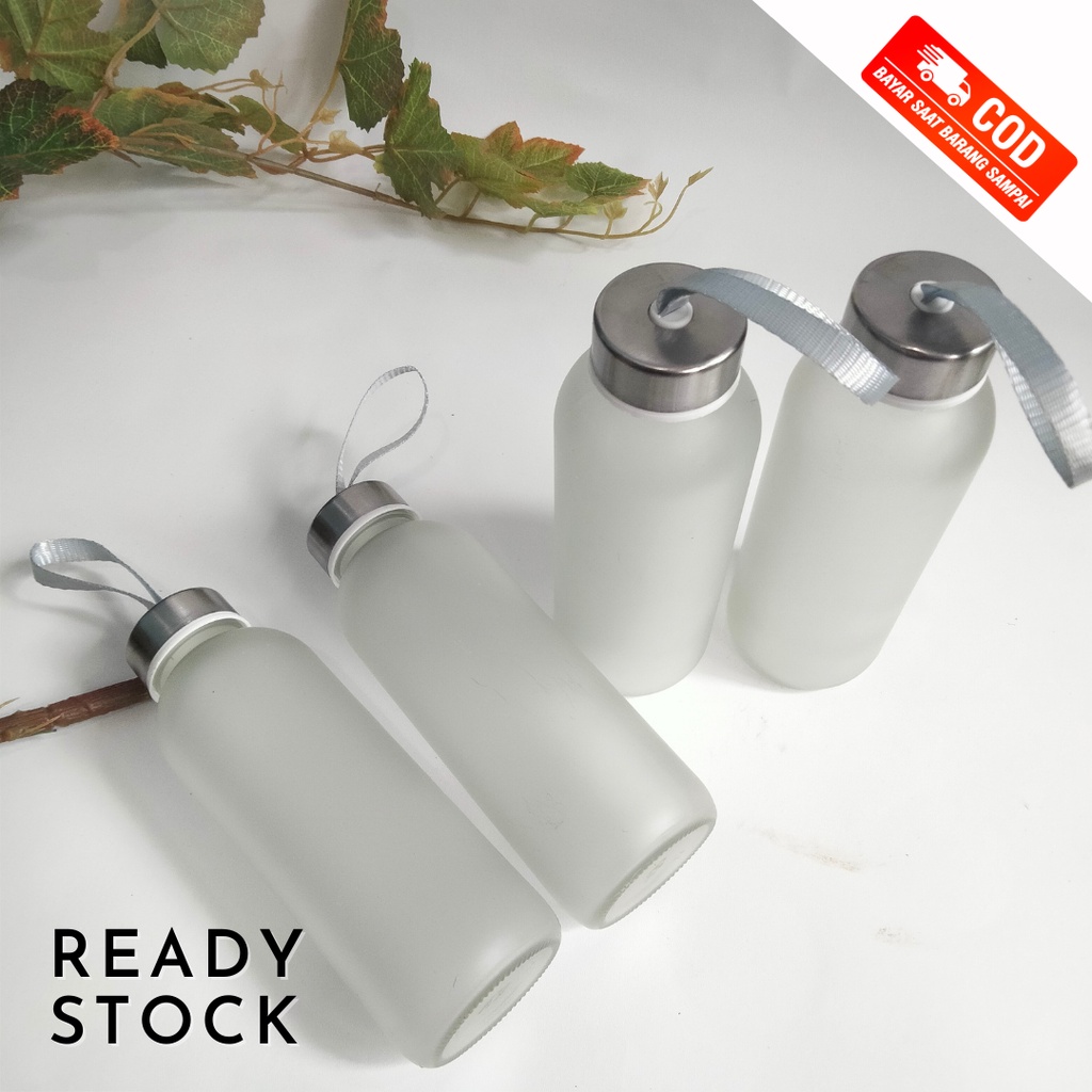 Jual Botol kaca 420 ml Doff 1 PCS botol kaca tumblr botol minum Round ...