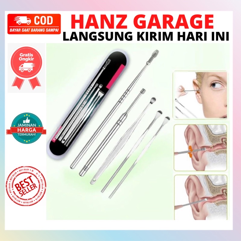 Jual Alat korek kuping telinga pembersih kotoran Set 5in1 Ear wax ...