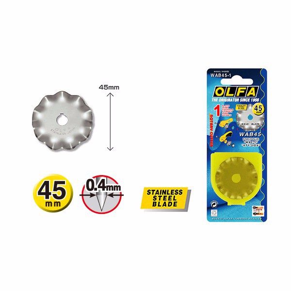 Jual OLFA Refill Rotary Cutter 45mm WAB45-1 (1pc/Pack) Wavy Blade ...