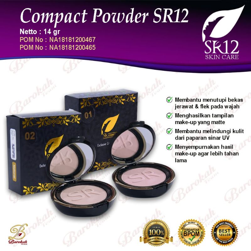 Jual Compact powder Herbal Sr12skincare/Bedak padat Sr12+fondation ...