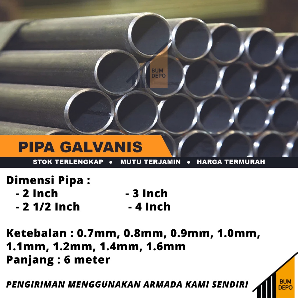 Jual PIPA GALVANISE UKURAN 2 1/2 INCH 3 INCH 4 INCH | Shopee Indonesia