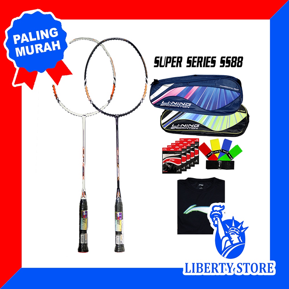 Jual Raket Badminton ORIGINAL LINING SUPER SERIES SS 88 + TAS + BAJU ...